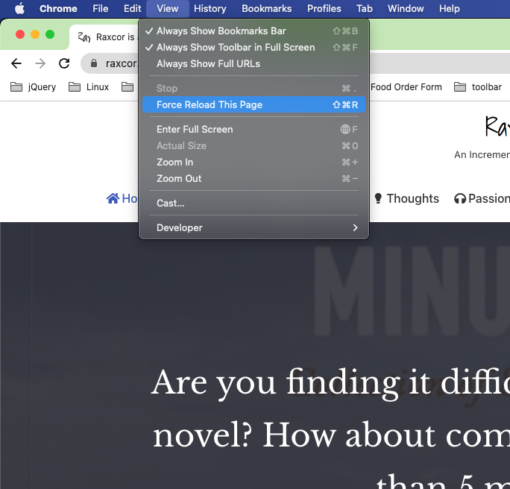 How to force refresh your browser to see updates - Rax